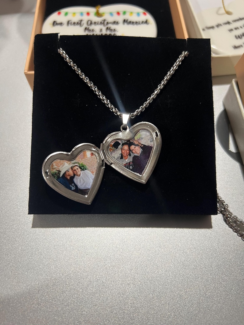 Heart Locket With 2 Photos; 2 Photos Heart Locket Necklace STAINESS ...