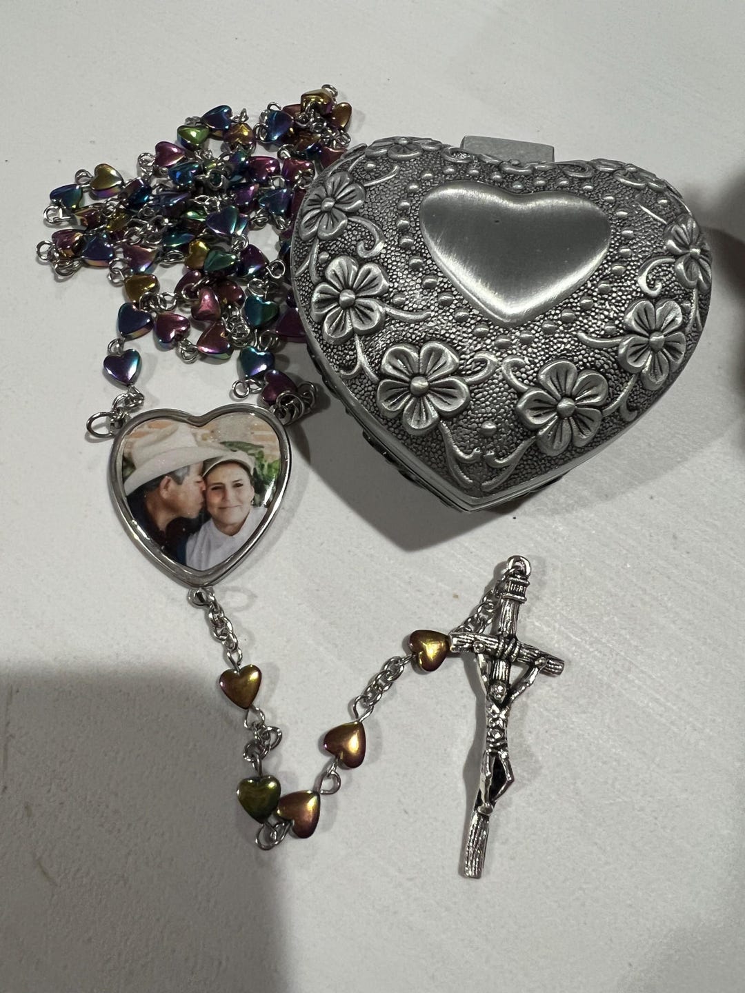 Rosary With Photo, Rosario Con Foto, Rosary Beads With Photo, Rose ...