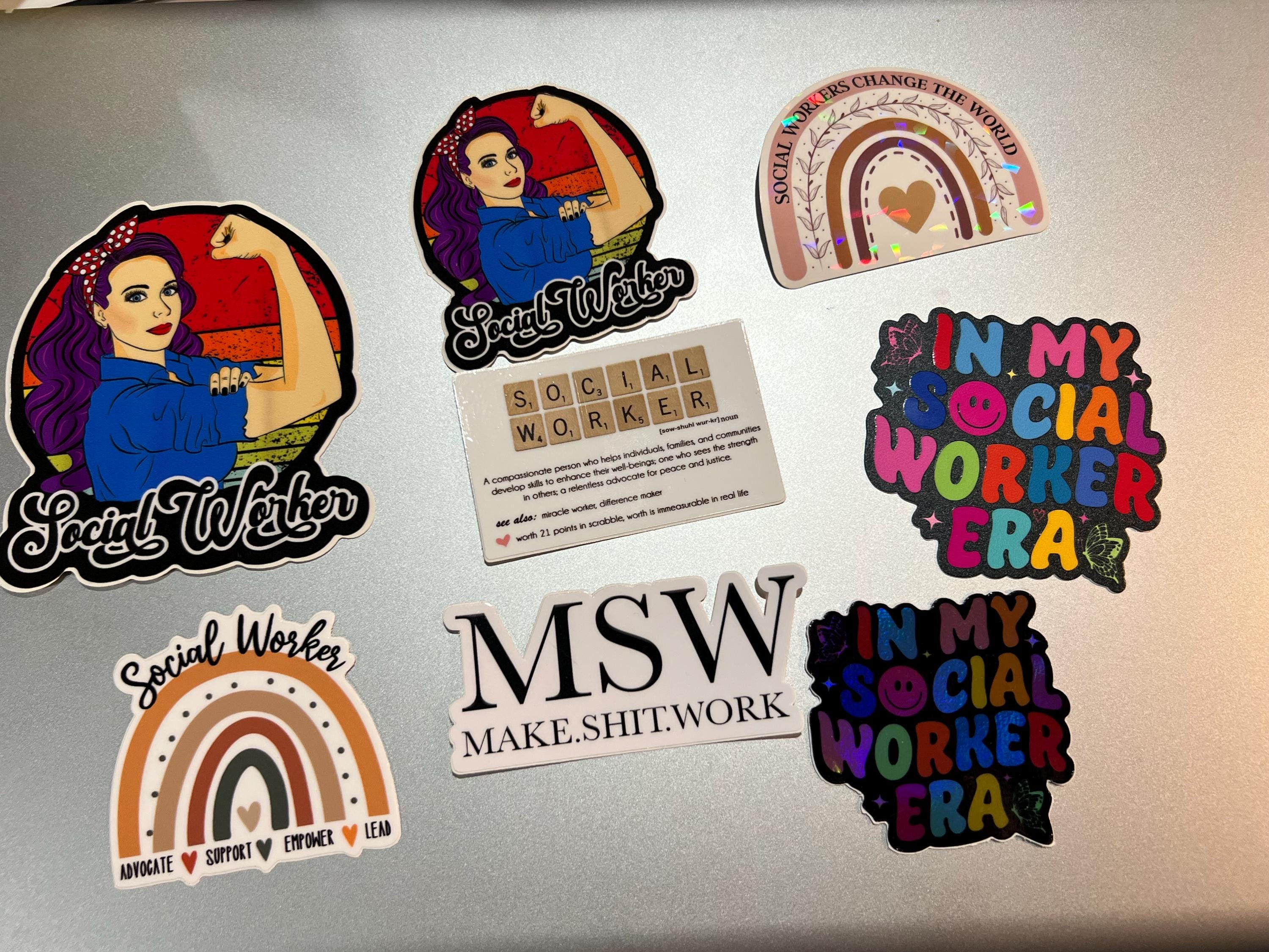 Social Worker Sticker Set, Social Worker Strong, MSW Make Shit Work, in ...