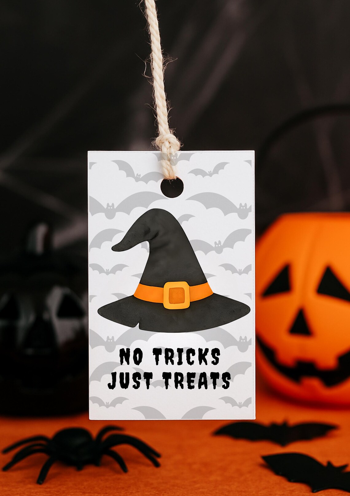 Printable Halloween Gift Tags - No Tricks Just Treats - Boo-tiful Trick ...