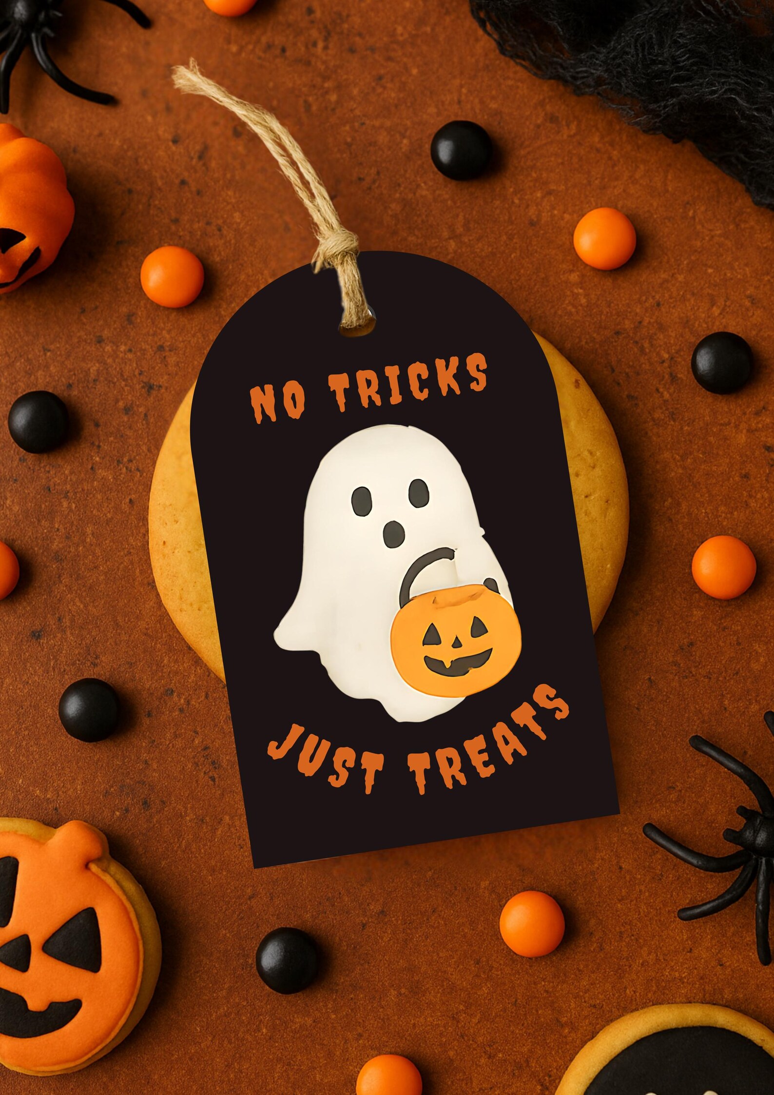Printable Halloween Gift Tags - No Tricks Just Treats - Boo-tiful Trick ...