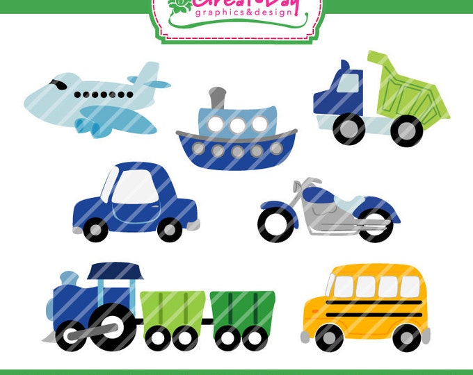 Instant Download Digital Clipart Set SIMPLE TRANSPORTATION 7 - Etsy