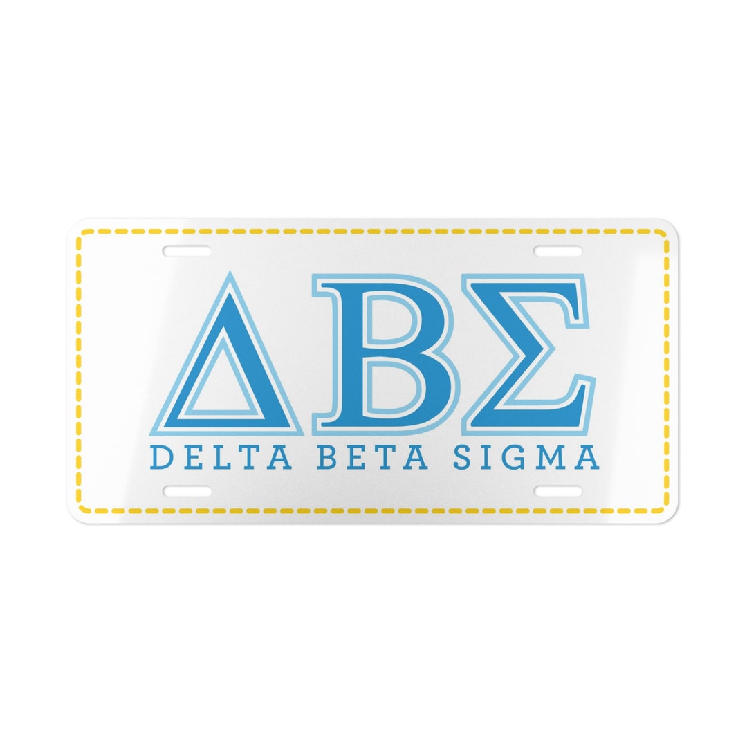 Personalized High School Sorority Car Tag Vanity Plate for Delta Beta ...