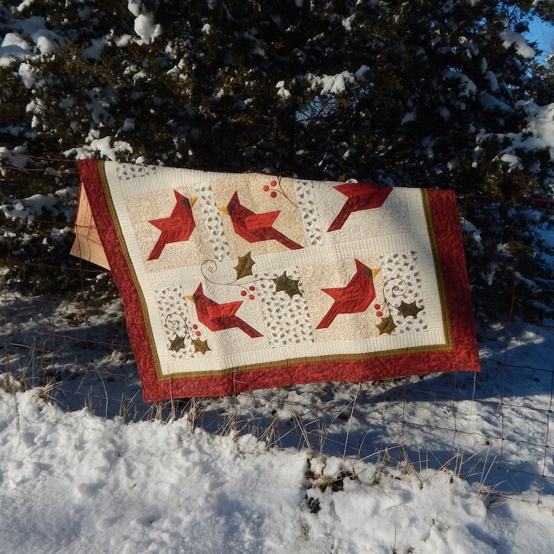 Winter's Song Cardinal 40" X 40" Quilt Pattern - Etsy