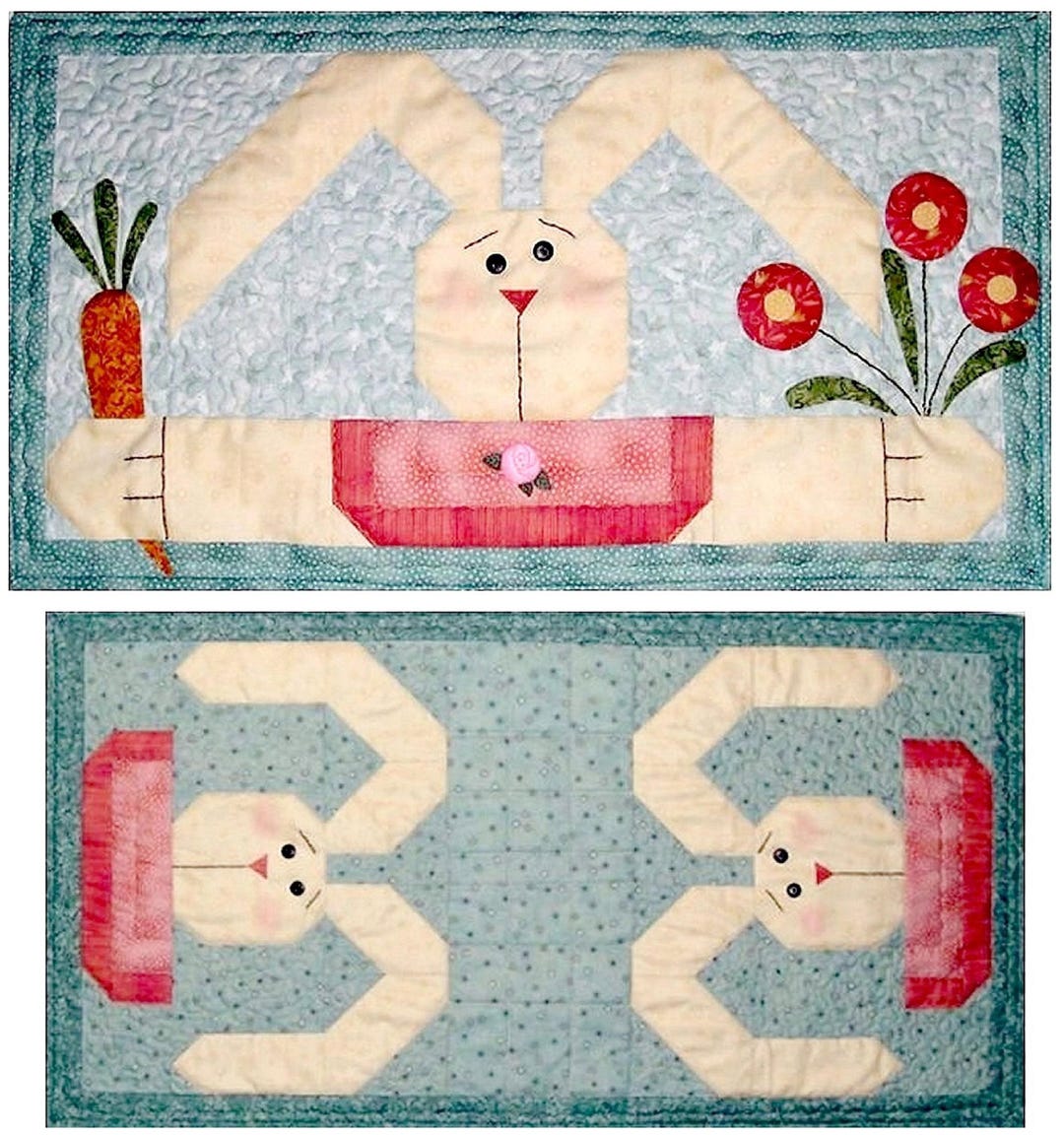 PDF Little Posie Bunny and Table Runner Instant Digital Download Pattern - Etsy