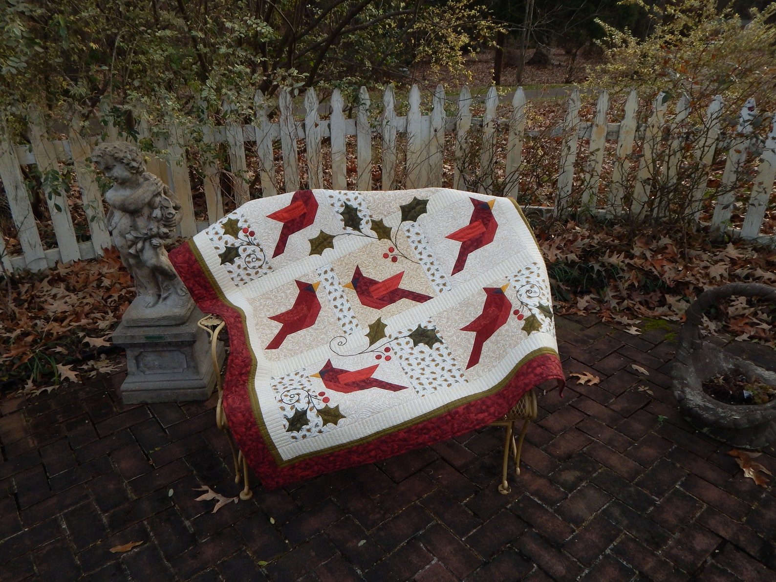 Winterberry Cardinal 54 X 54 Quilt Pattern - Etsy
