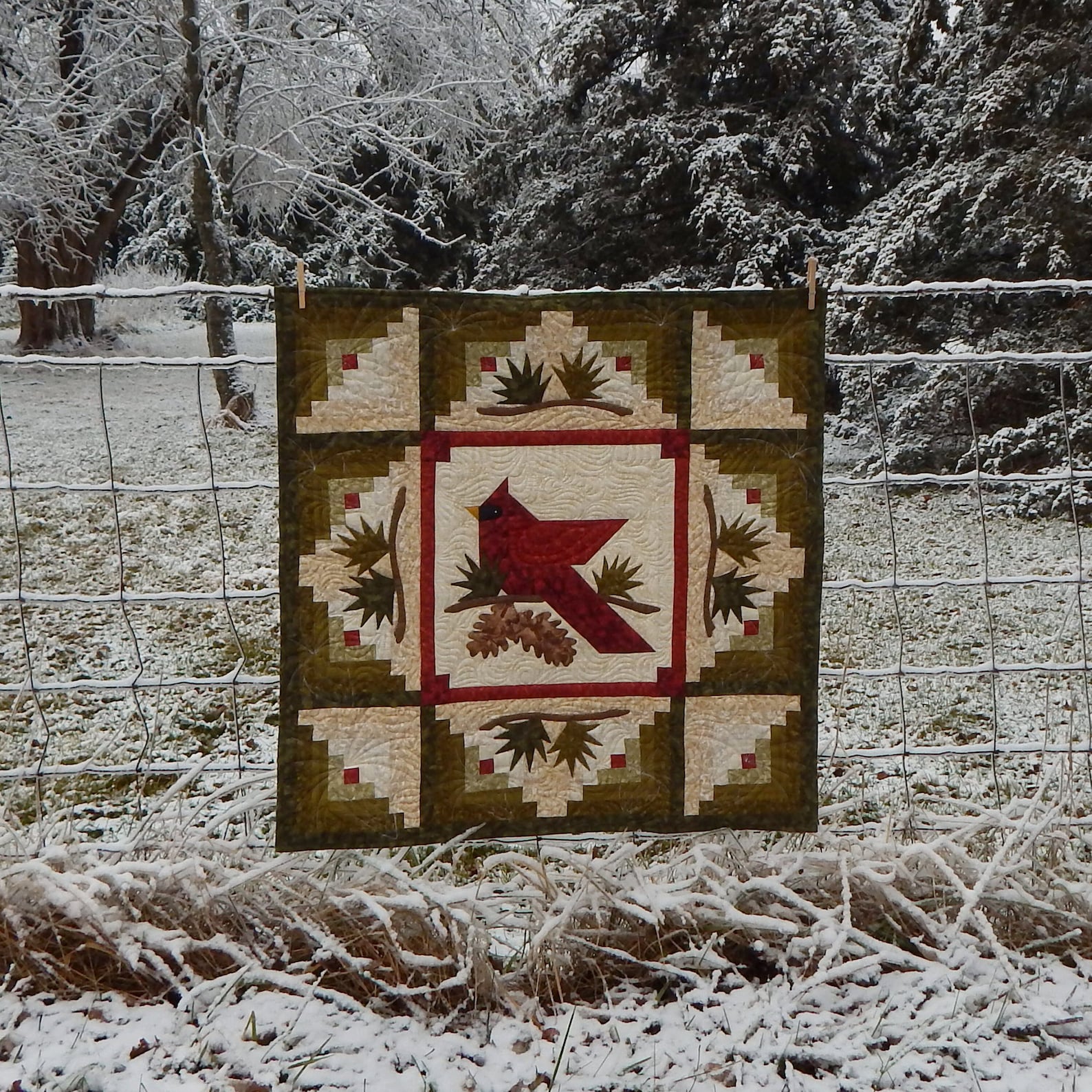 Winter's Song Cardinal 40" X 40" Quilt Pattern - Etsy