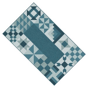 PDF Table Scraps in Blue Instant Digital Download Quilted 18" X 30 ...
