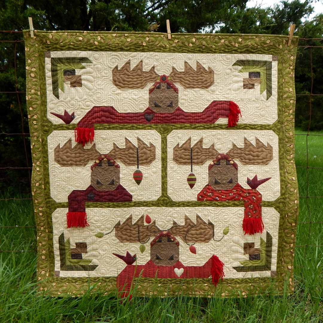 PDF the Winter Moose Club Instant Digital Download 44" X 45" Quilt ...