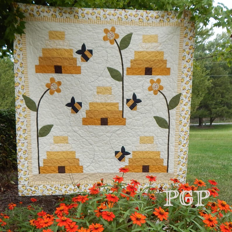 PDF What's All the Buzz? Bee Instant Digital Download 48" X 48" Quilt ...