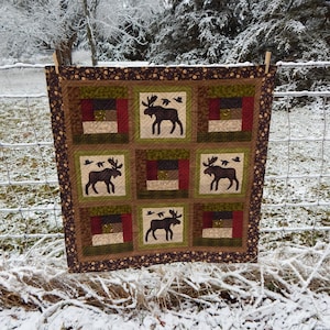 PDF Moose on the Loose Instant Digital Download 24" X 35" Quilt Pattern ...