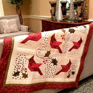 PDF Winterberry Cardinals 54" X 54" Instant Digital Download Quilt ...