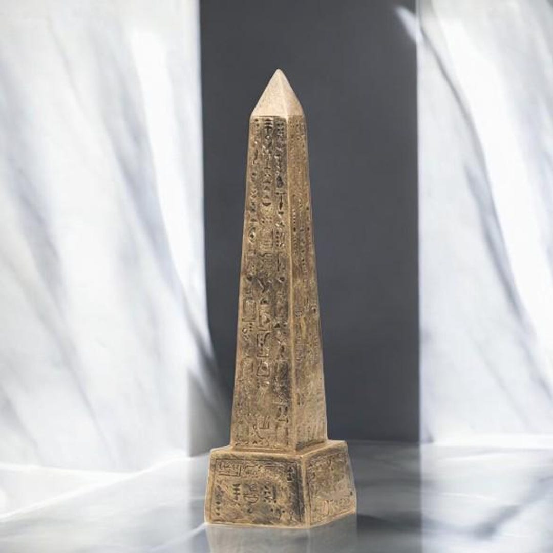 Elegant Decorative Gold Obelisk Figurine 20 Cm Height, Hand-painted for ...