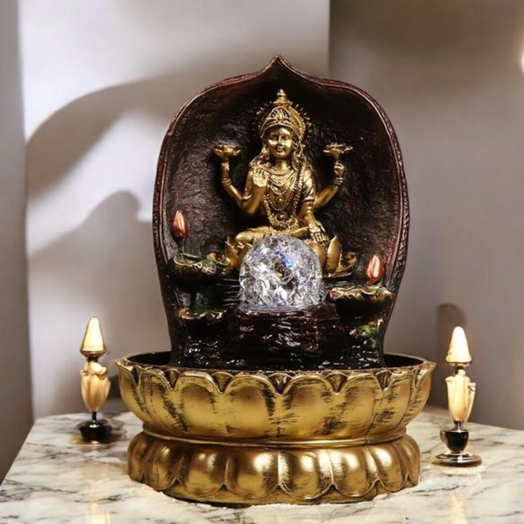 Vishnu Buddha Waterfall Fountain With LED Light–20x20x28 Cm Tranquil ...