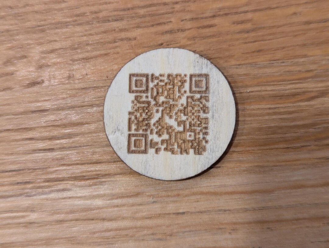 Wooden Round QR Code, - Etsy