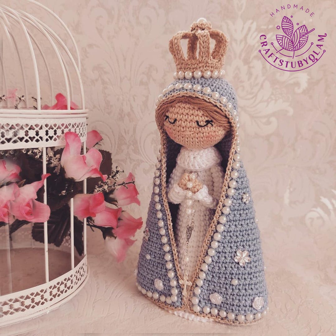 Crochet Mother Mary, Our Lady Mary Amigurumi, Crochet Blessed Virgin ...