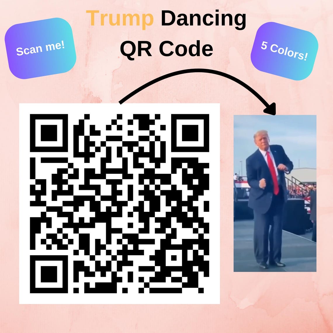 Funny Trump QR Code Dance, Funny Trump Dance Qr Code, Trump YMCA, Trump ...