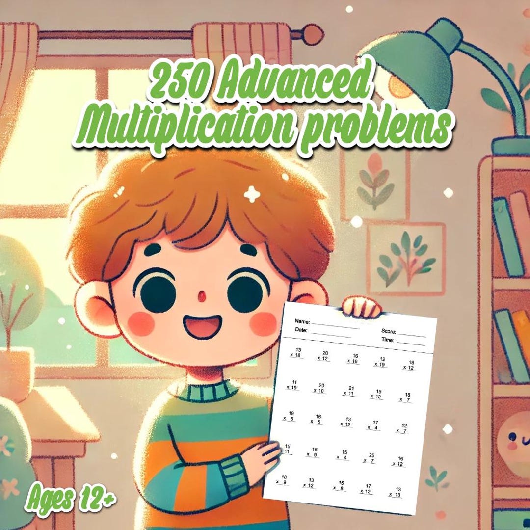 Advanced Multiplication Worksheets Math Tutoring Supplies - Etsy