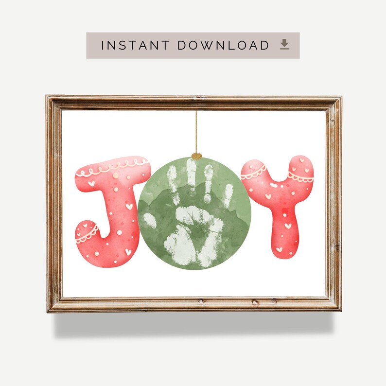 JOY Handprint Christmas Ornament | Kid Handprint Art Printable ...
