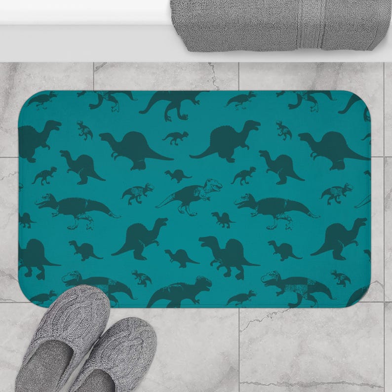 Dinosaur Bath Mat for Kids Dino Decor Non-slip Bathroom Rug Kids' Bath ...