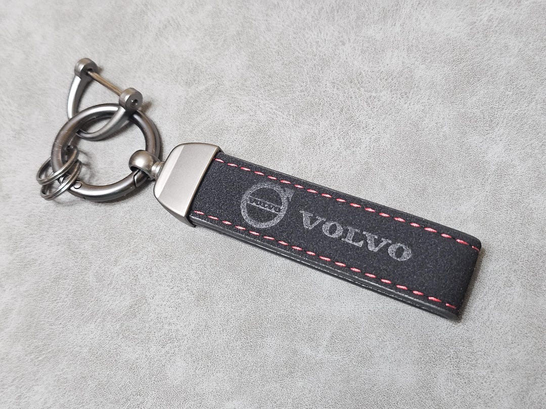 Volvo Keychain Leather Alcantara Logo Keyring Lanyard Gift for Men ...