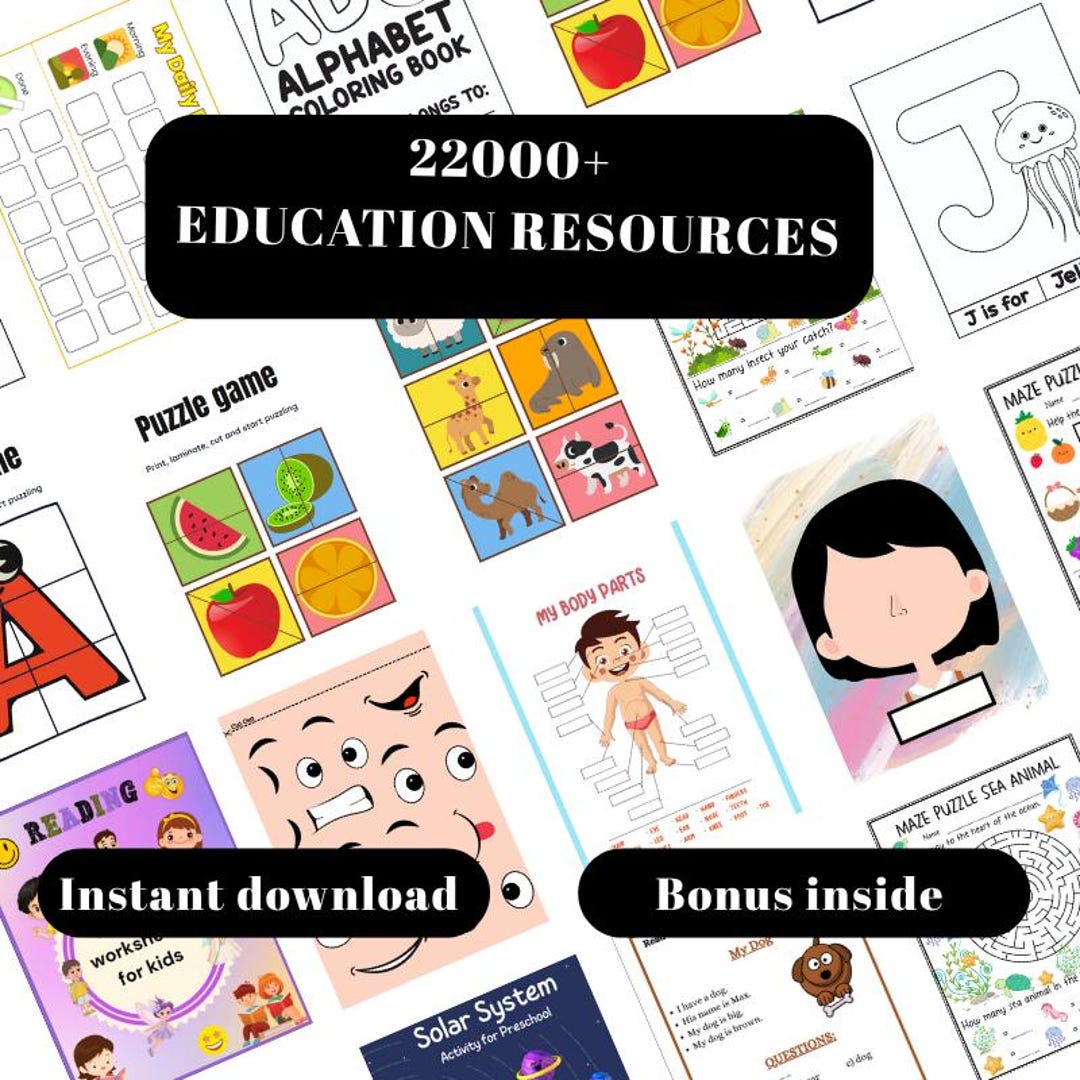 Educational Worksheets Mega Bundle 22000 Pages | Printable Kids ...