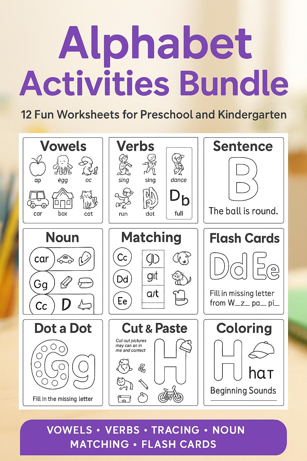 Alphabet Activities Mega Bundle – A-Z Learning Worksheets | Vowels ...