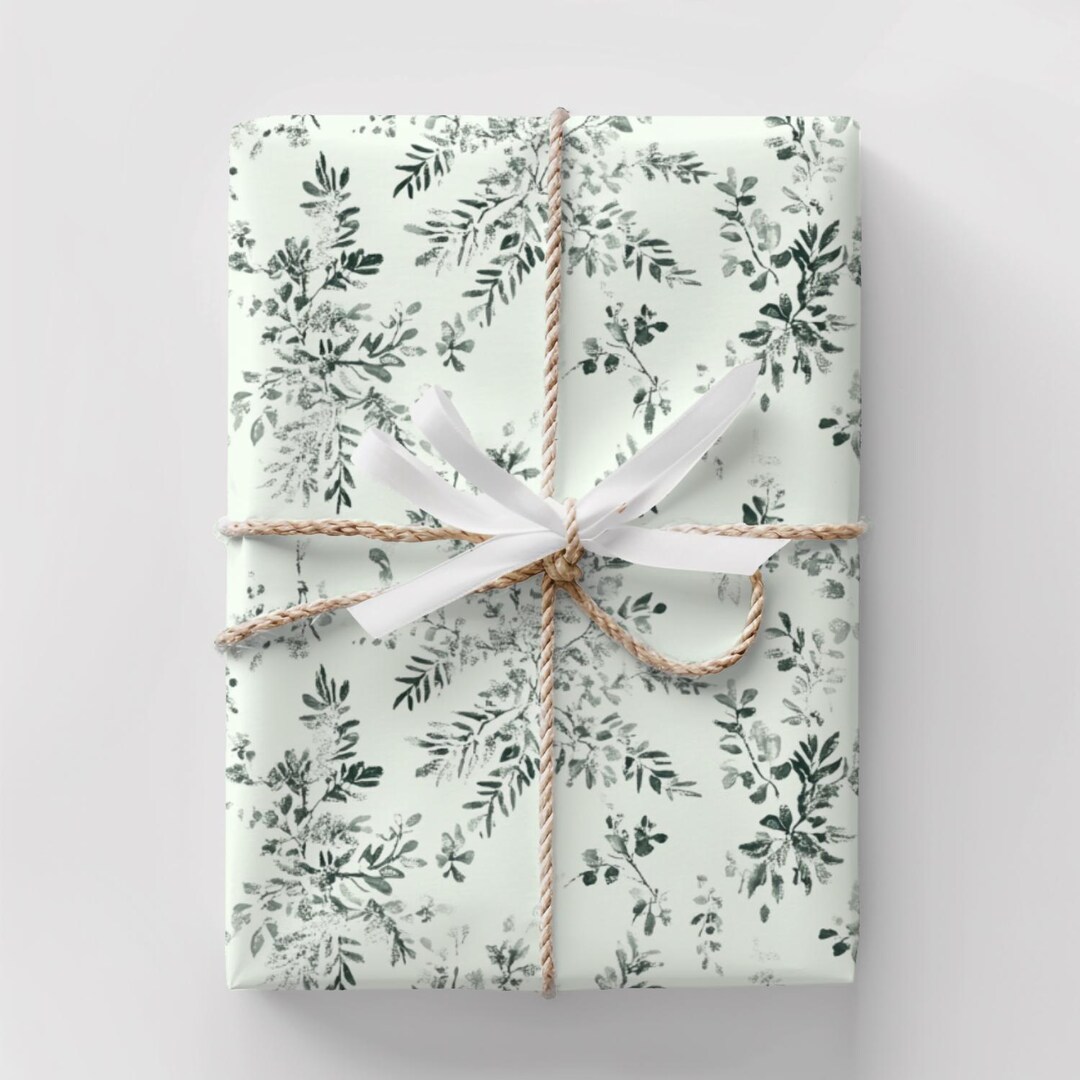 Green Toile Wrapping Paper | Vintage Wrapping Paper | Elegant Gift Wrap ...