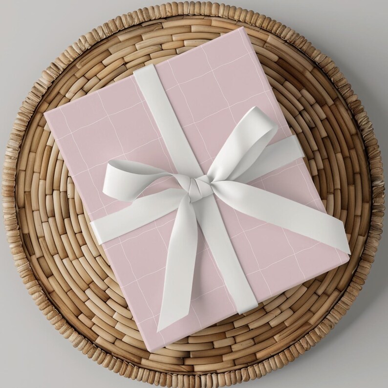Soft Pink Wrapping Paper Baby Shower Gift Wrap Chic Gift Wrap Pink ...