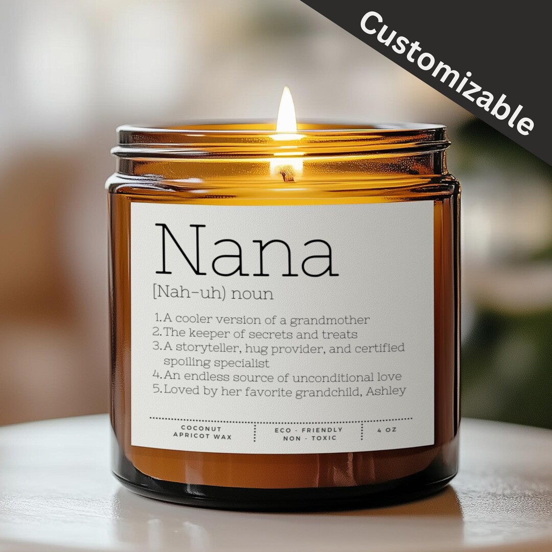 Nana Definition Candle, Nana Gifts, Grandmother Gifts, Personalized ...