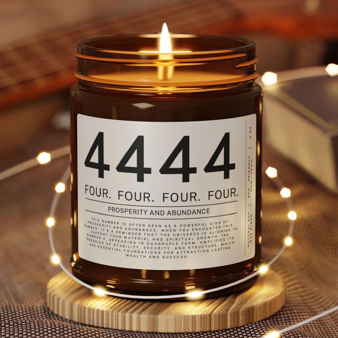 4444 Angel Numbers Candle, Spiritual Gifts, Manifestation Candle, Angel ...