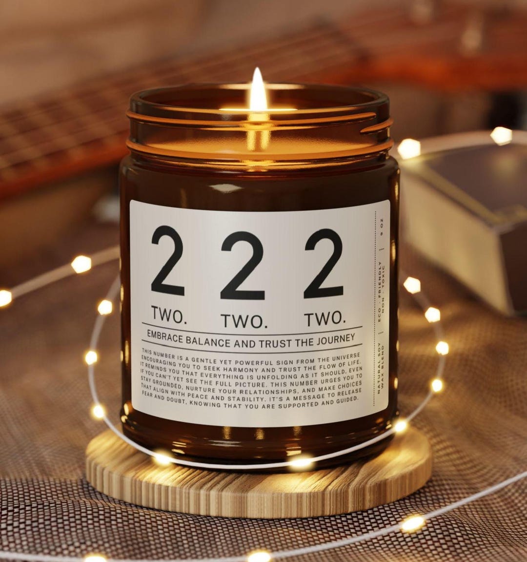 222 Angel Numbers Candle | Spiritual Gifts | Manifestation & Guidance ...