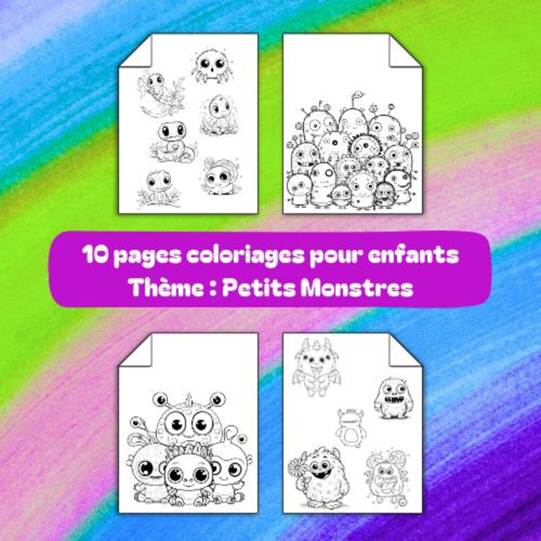 Little Monsters Coloring Pages / 10-page Coloring Booklet for Children ...