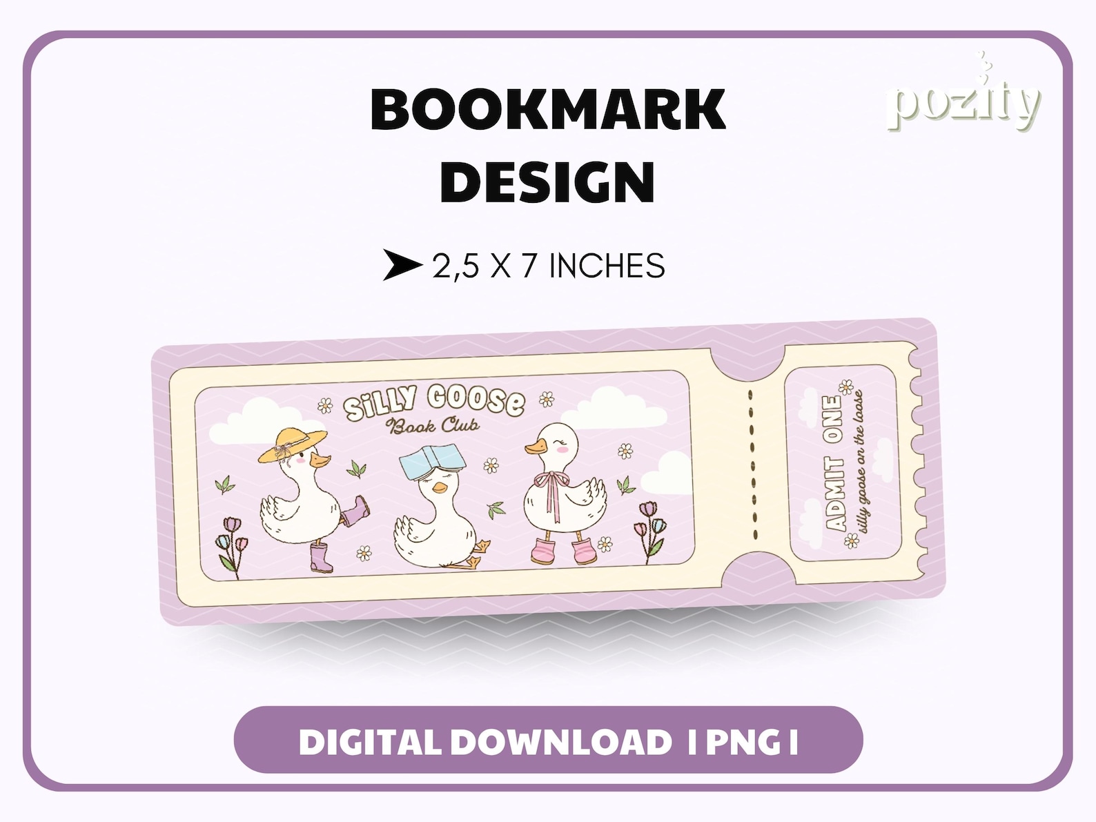 Silly Goose Bookmark Png, Silly Goose Book Club Bookmark Design, Silly ...