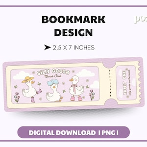 Silly Goose Bookmark Png, Silly Goose Book Club Bookmark Design, Silly ...