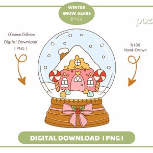 Gingerbread House Snow Globe Png, Cute Trendy Aesthetic Christmas ...