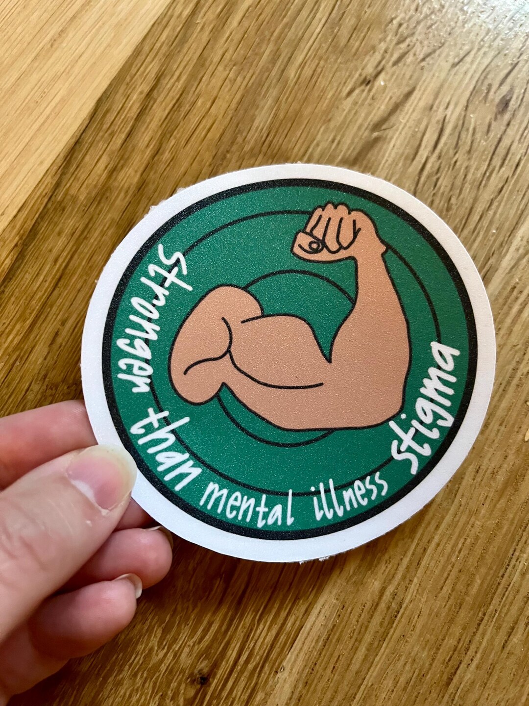 Stronger Than Stigma Hand Drawn Sticker 3.5” Waterproof, Mental Health ...