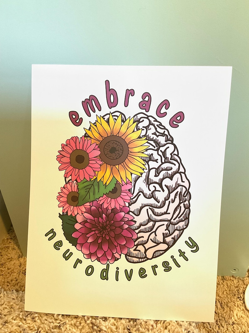 Embrace Neurodiversity Hand Drawn Art Print - Etsy