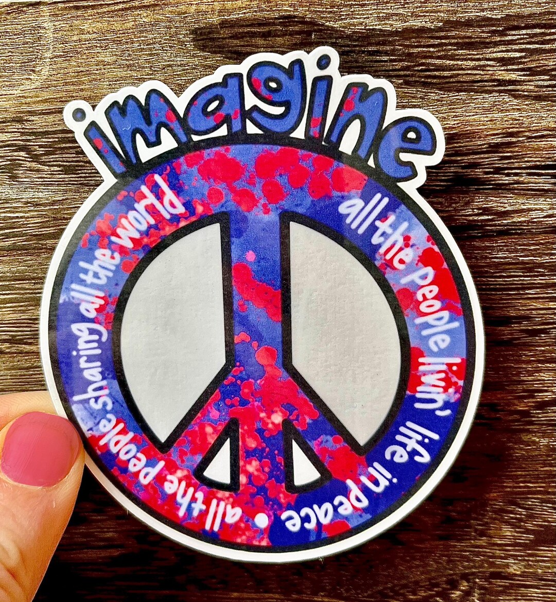 Imagine Hand Drawn Stickers 3.5” Waterproof (holographic Option ...