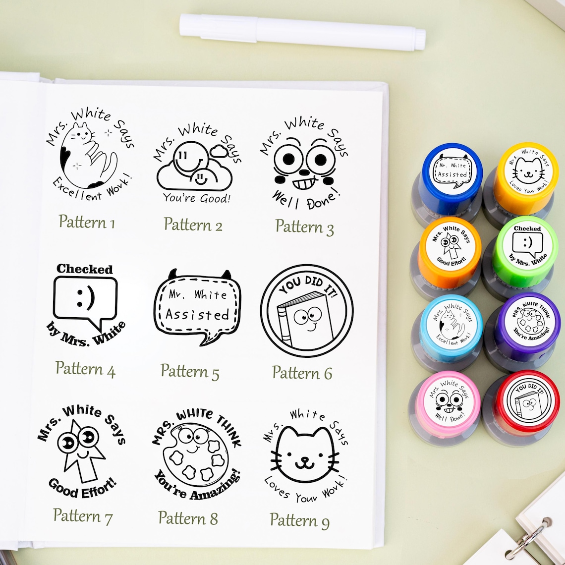 Custom Teacher Stamp, Personalized Homework Stamps, School Classroom ...