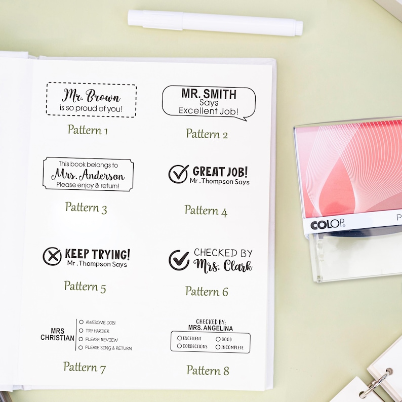 Personalized Teacher Stamp, Homework Feedback, Self-inking - Etsy Australia