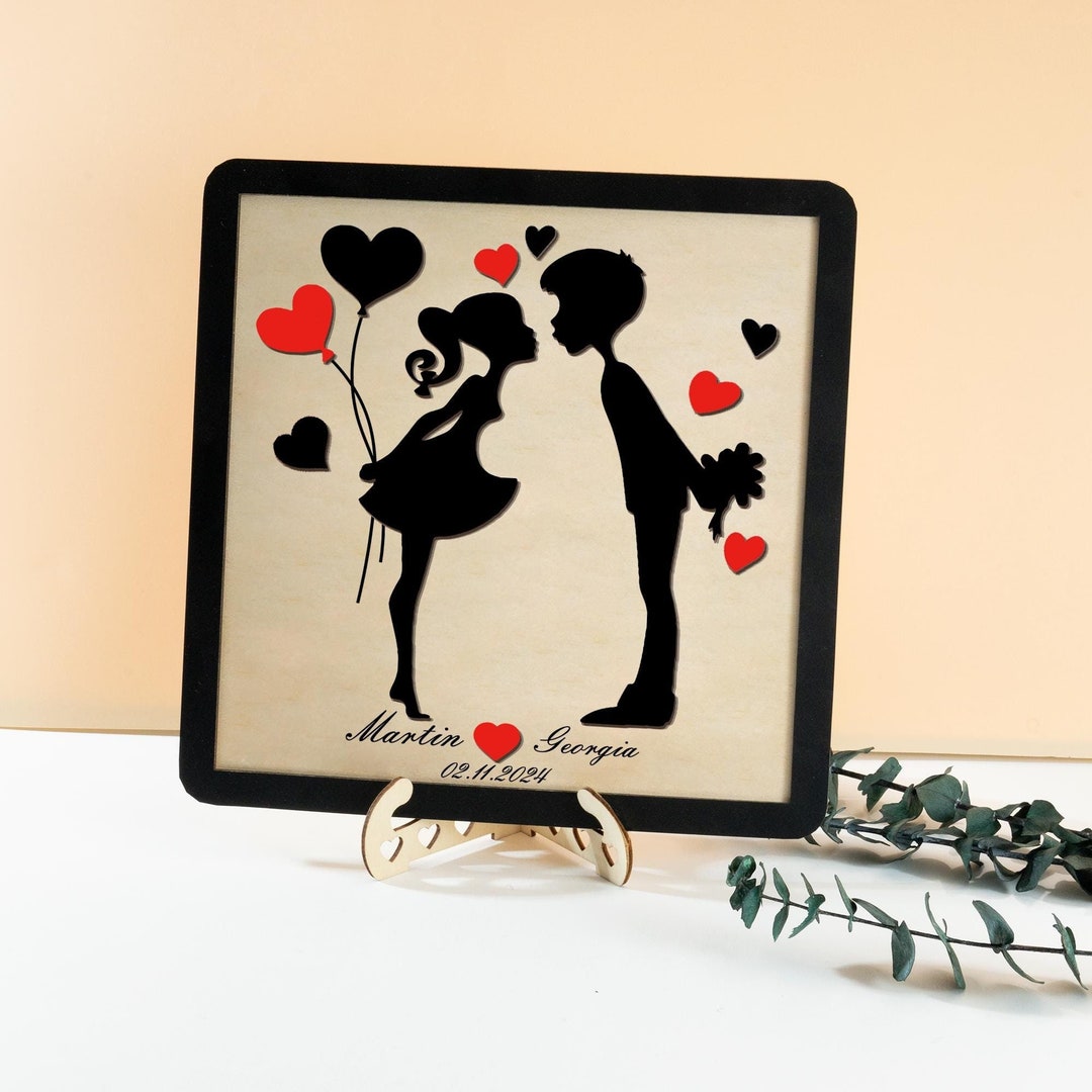 Custom Wooden Couples Sign, Valentine‘s Day Sign, Personalized Name ...