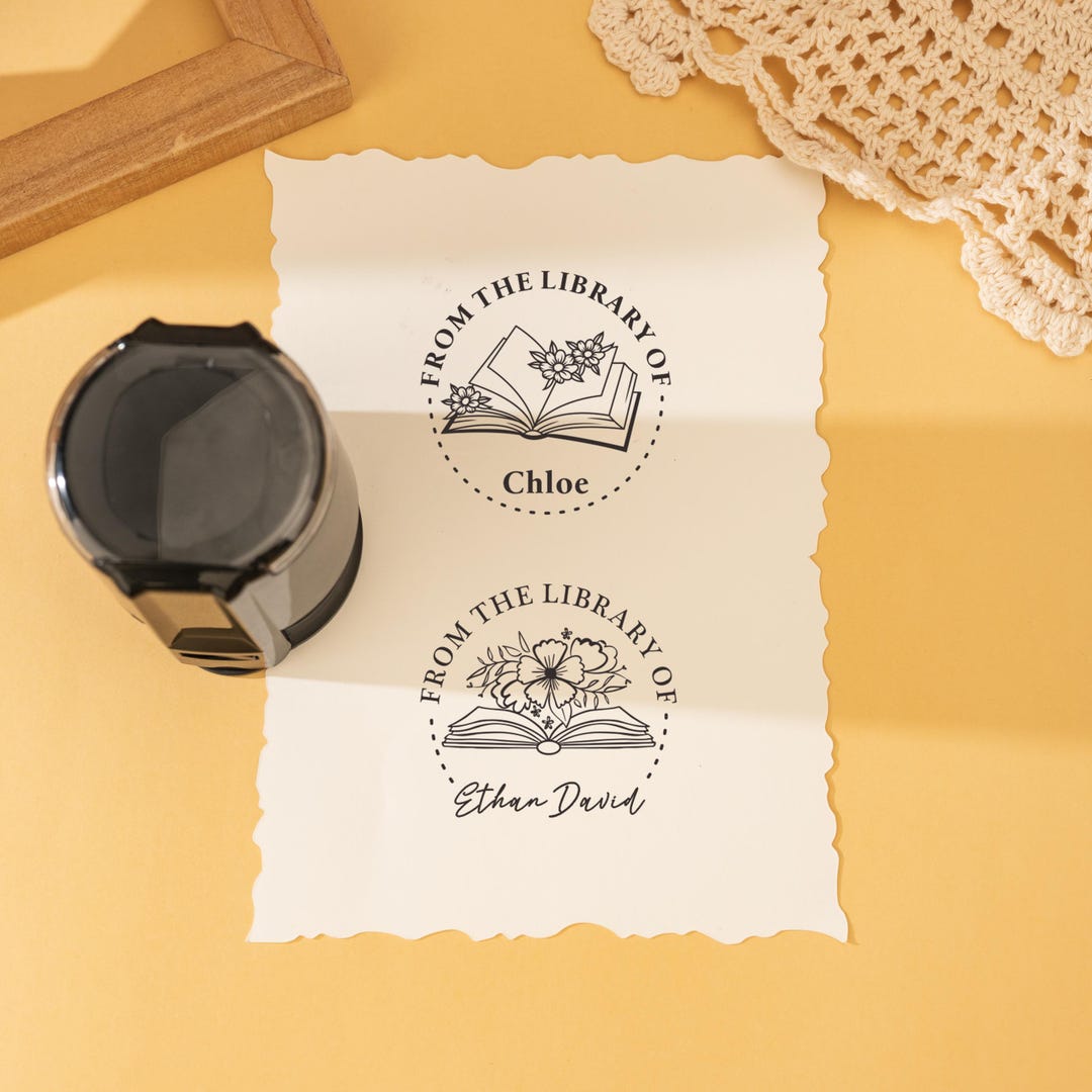 BOOK STAMP, Custom Ex Libris Stamp, Custom Library Stamps, Personalized ...