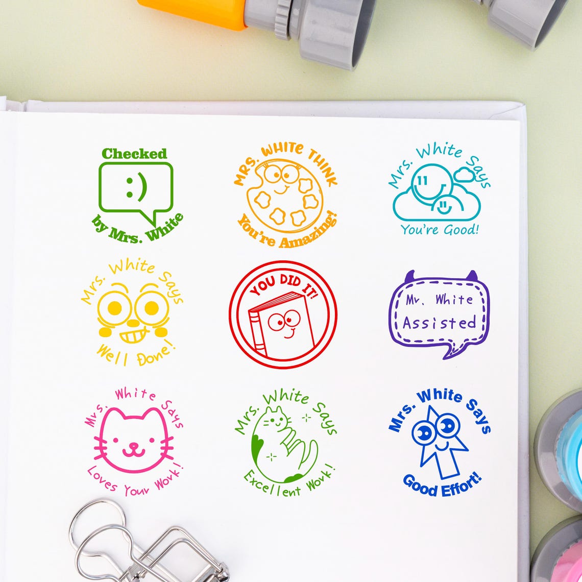 Custom Teacher Stamp, Personalized Homework Stamps, School Classroom ...