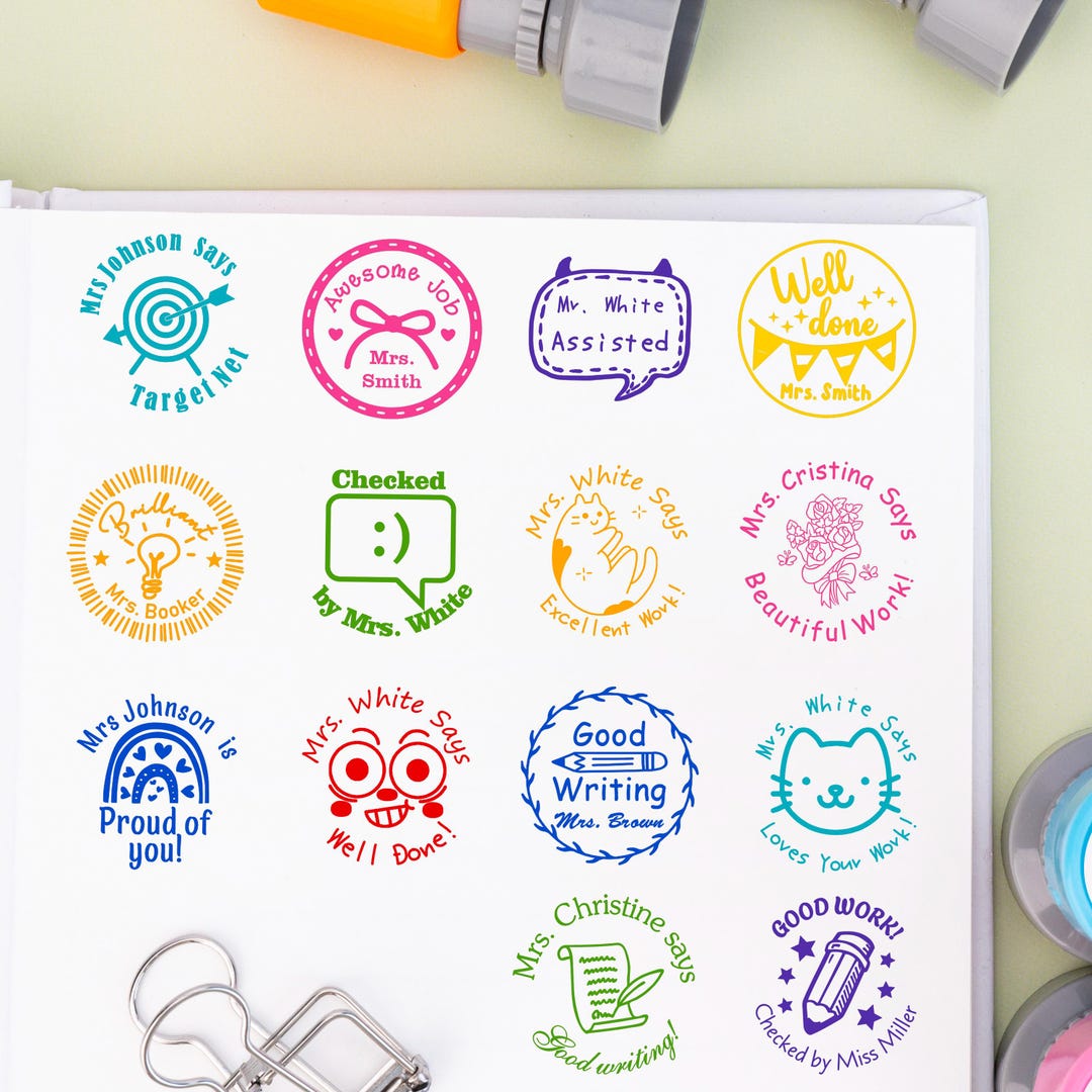 Custom Teacher Stamps,personalized Name Teacher Stamps,custom Teacher ...