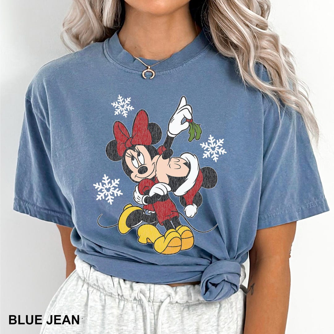 Mickey Minnie Mistletoe Kissing Shirt, Comfort Colors, Christmas ...