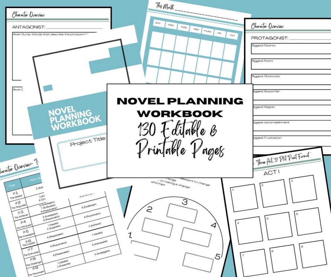 New! Expanded Ultimate 130 Page Novel Planning Workbook – Editable ...