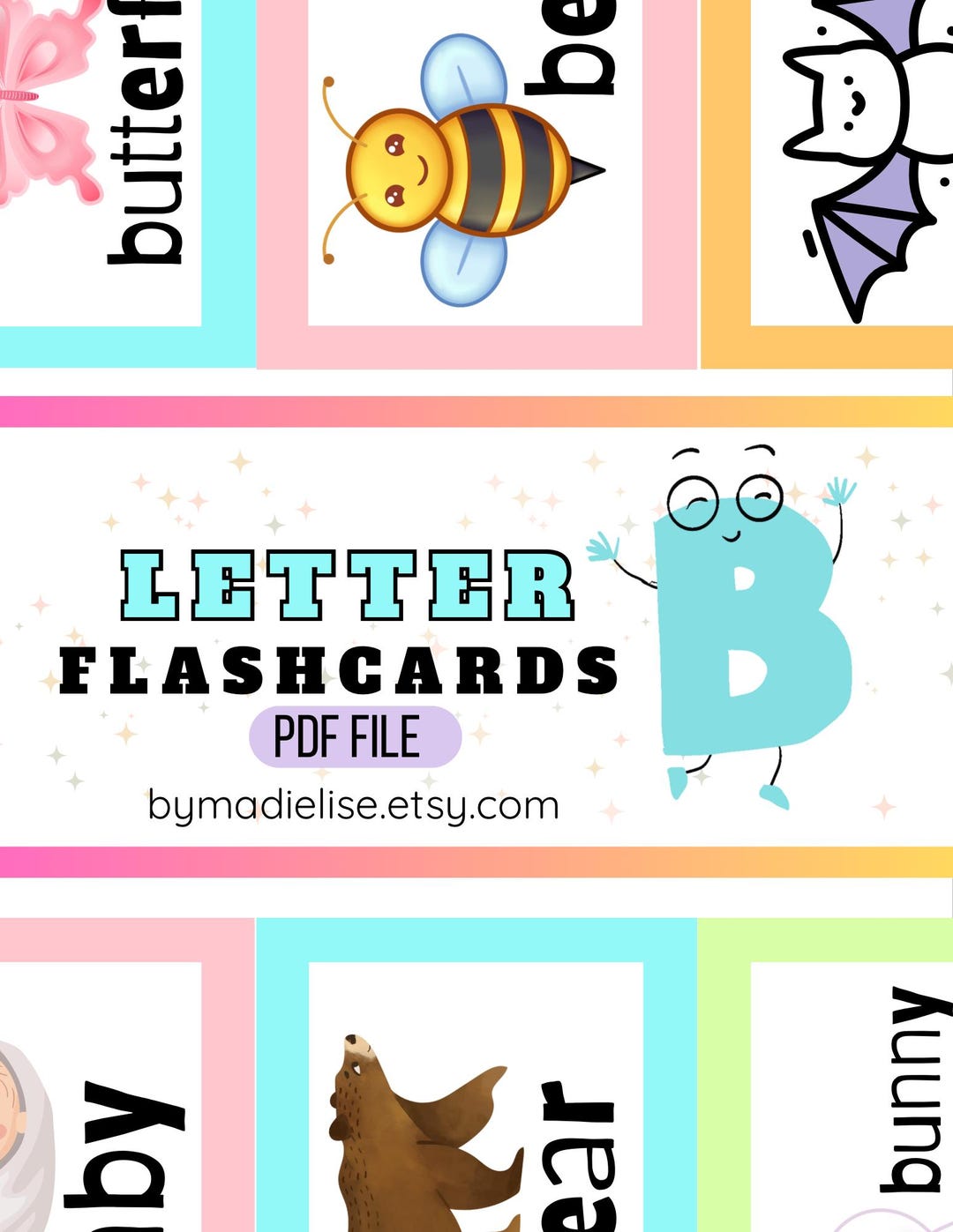 Letter B Flashcards - Etsy