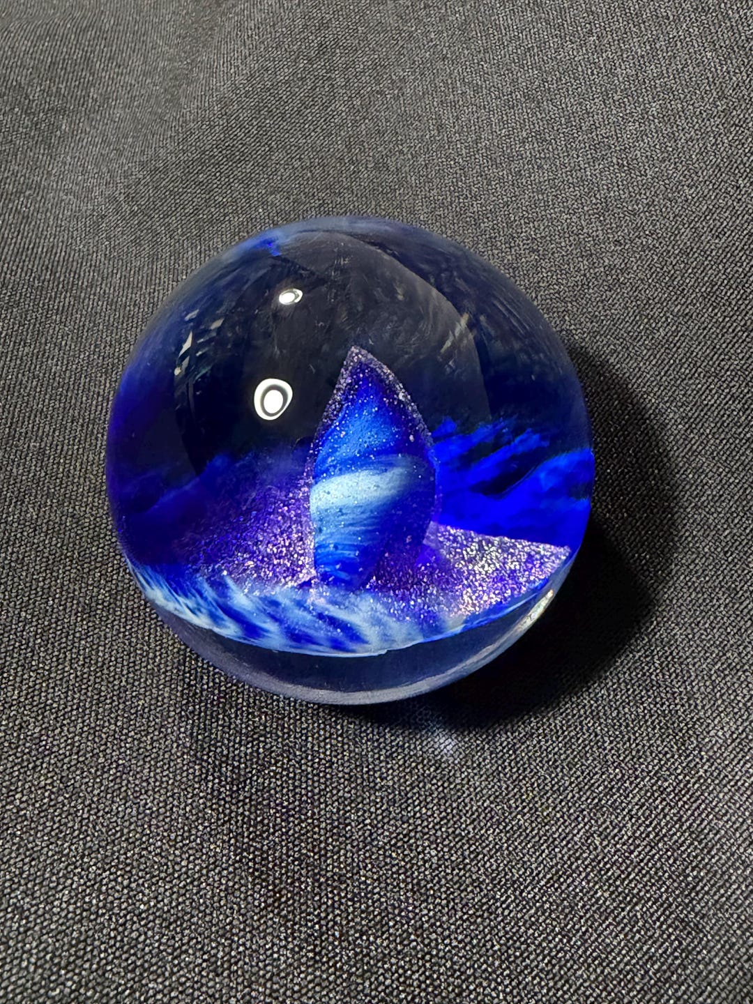Glass Marble - Purple and Cobalt Blue Dichroic Hider Marble - 2 Inches ...