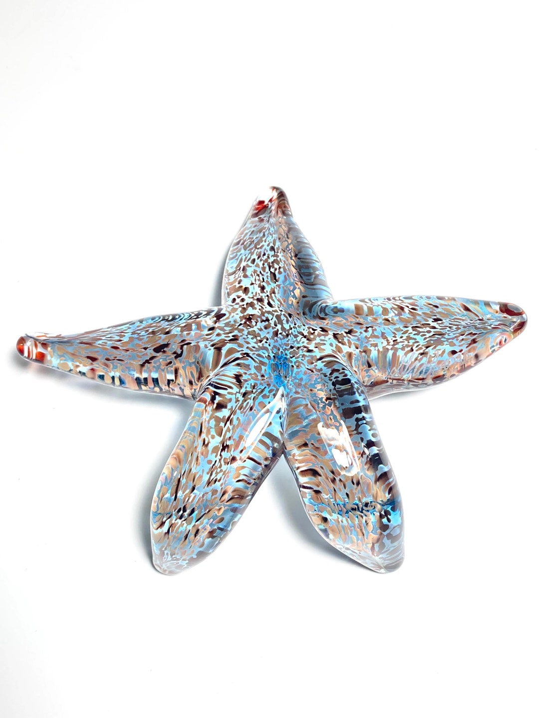 Glass Starfish - Blue & Copper - John Gibbons - Etsy